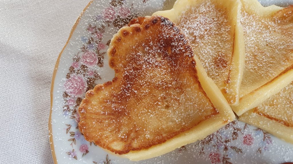 Heart Shaped Breakfast Pancakes for Valentine's Day - Tasted Stories