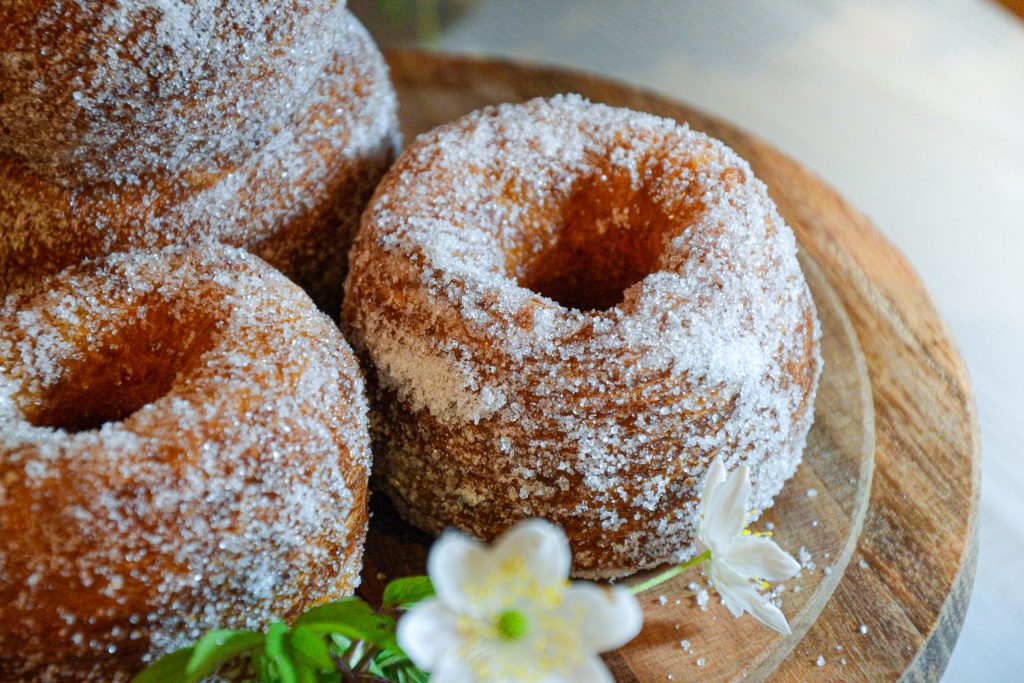 Homemade Cronuts with Sugar Topping and Orange Glaze - Tasted Stories